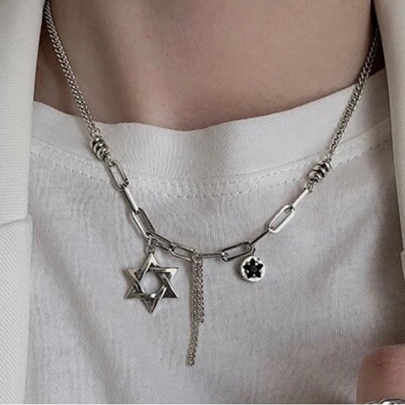 Jewelry | 925 Sterling Silver Plated Pentagram Thick Chain Thai Silver ...